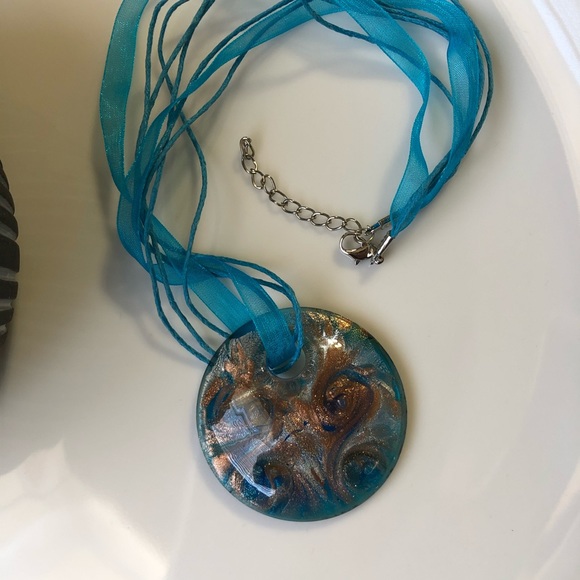 Jewelry | Host Pickturquoise Murano Glass Disc Necklace | Poshmark